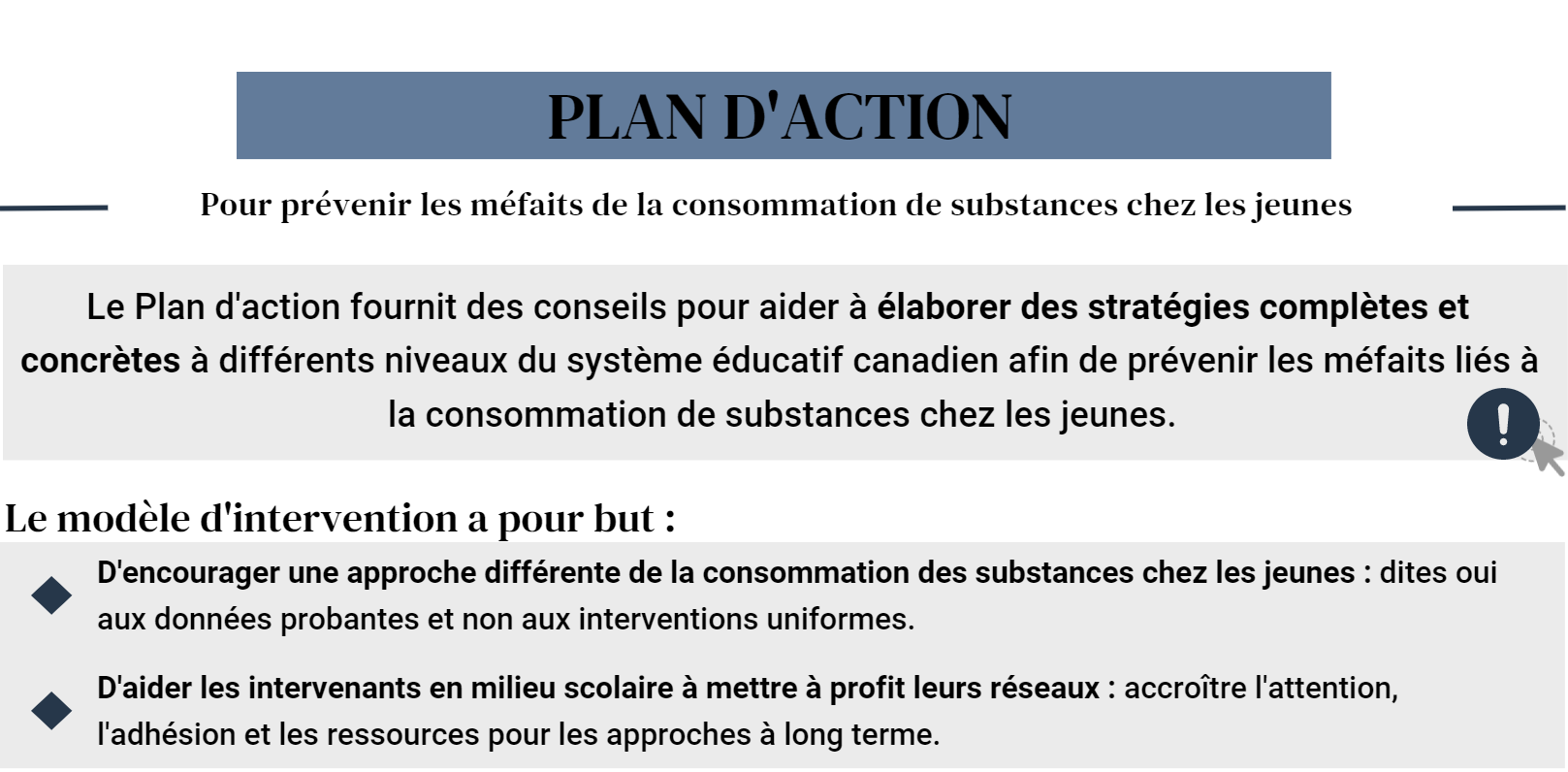 Plan d’action : Prévenir les méfaits liés à la consommation de substances chez les jeunes | EPS ...